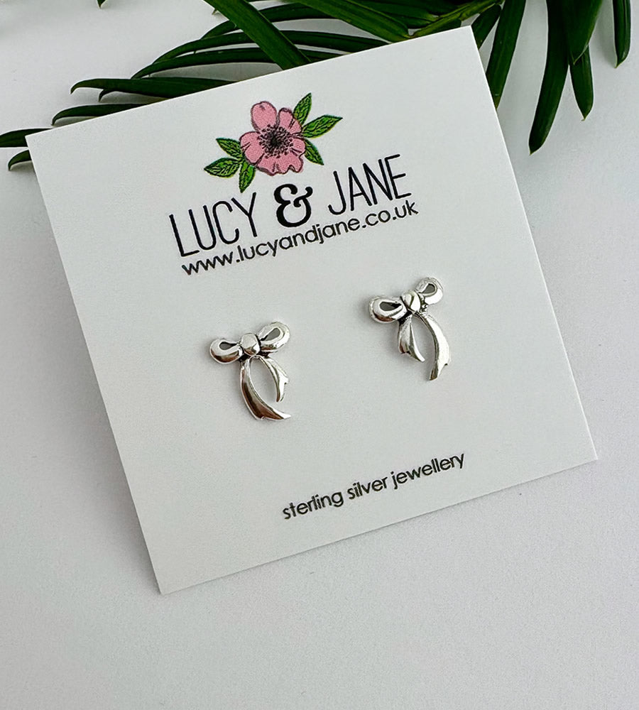 Sterling Silver Bow Earrings | Trend Earrings for 2026 – Lucy and Jane