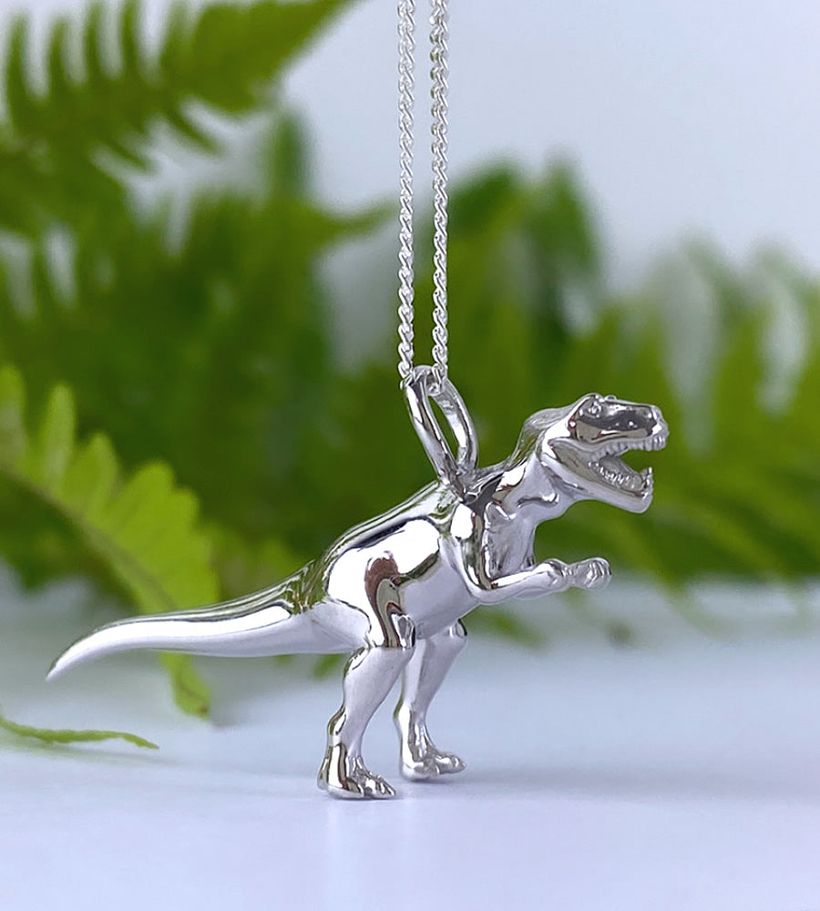 BEST SELLER Sterling Silver T-Rex Dinosaur Necklace – Lucy and Jane